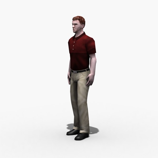 male civilian rigged 3d max