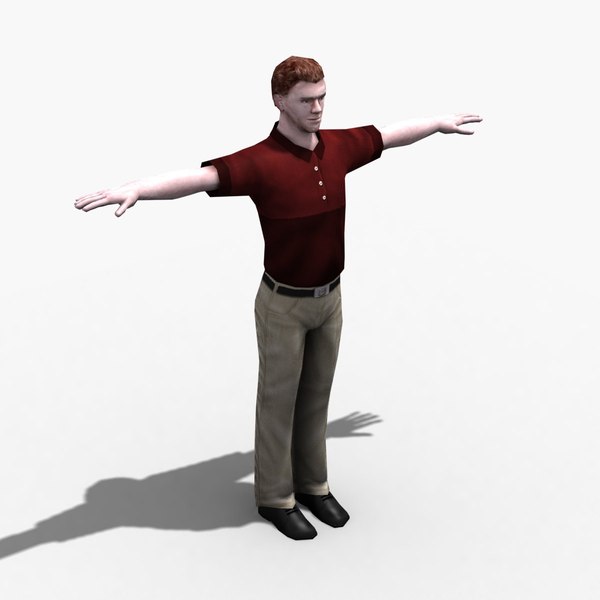 male civilian rigged 3d max