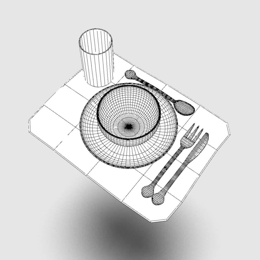 3d Model Dinner Table Set