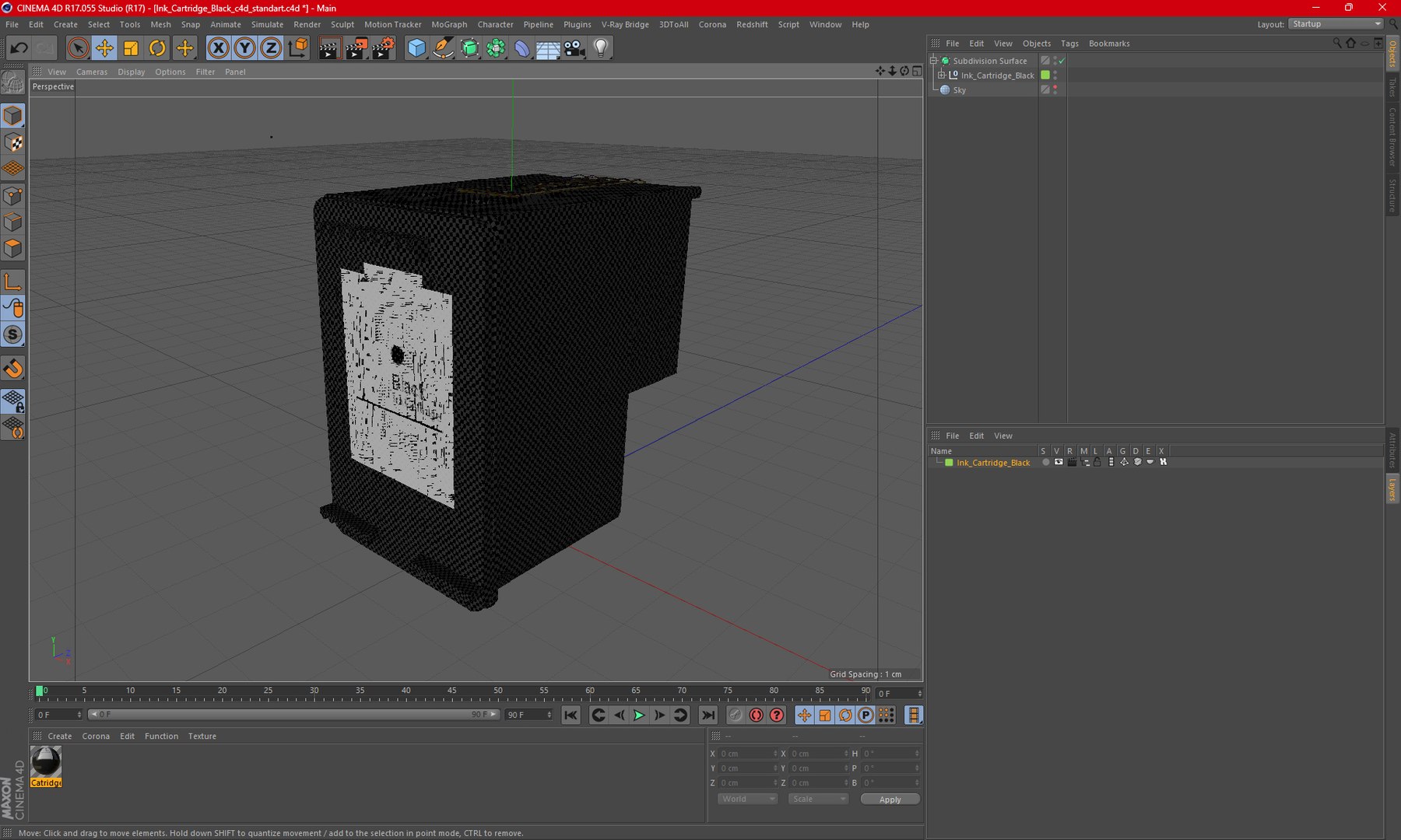 3D Model Ink Cartridge Black - TurboSquid 2161355