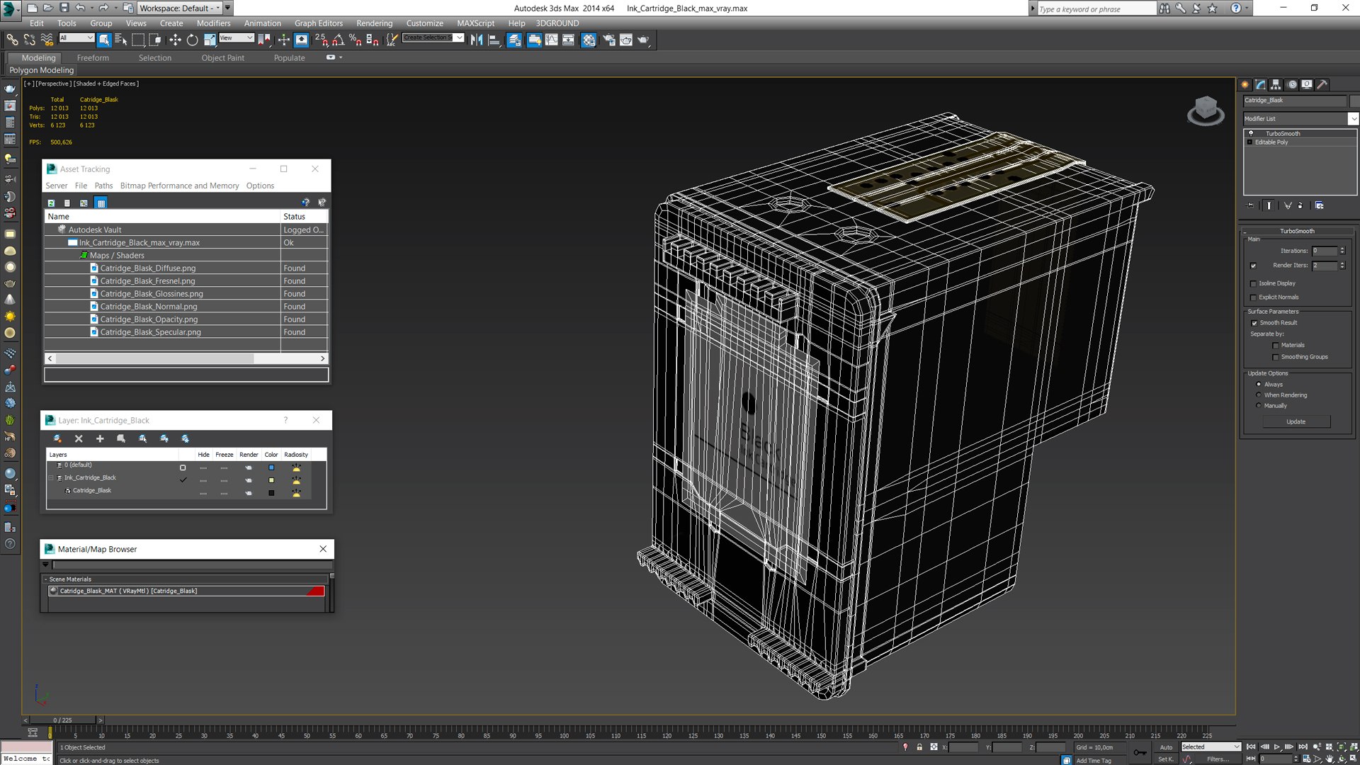 3D Model Ink Cartridge Black - TurboSquid 2161355