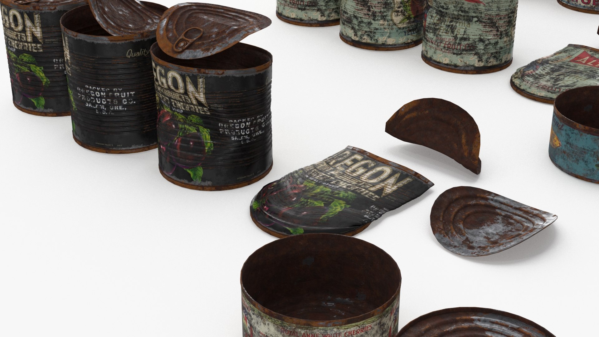 Rust Trash Tin Can Collection 3D Model - TurboSquid 2254072