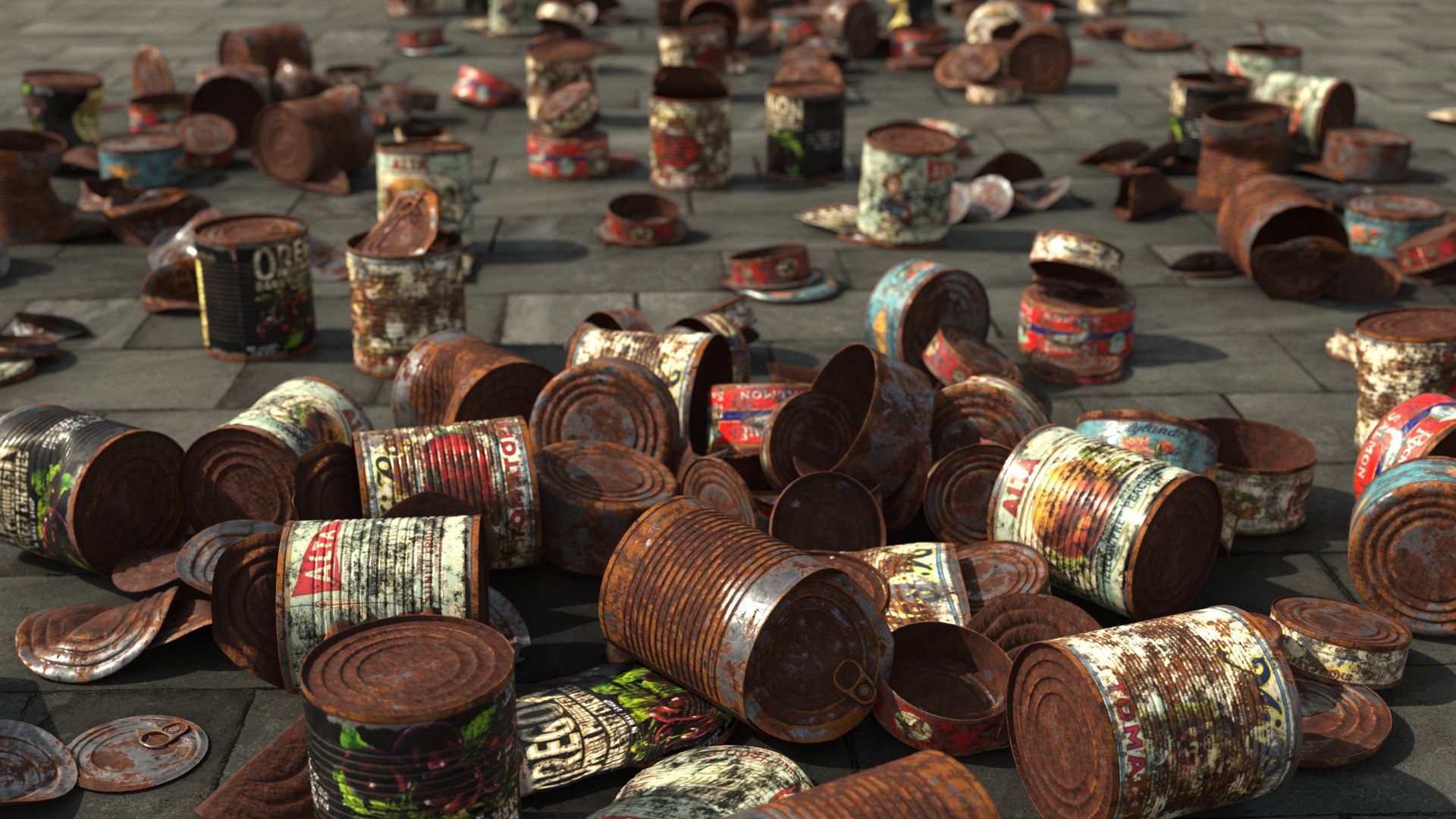 Rust Trash Tin Can Collection 3D Model - TurboSquid 2254072