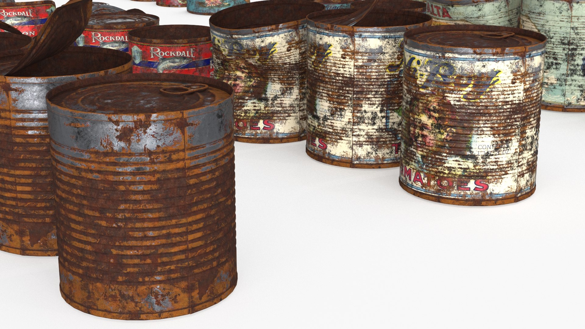Rust Trash Tin Can Collection 3D Model - TurboSquid 2254072