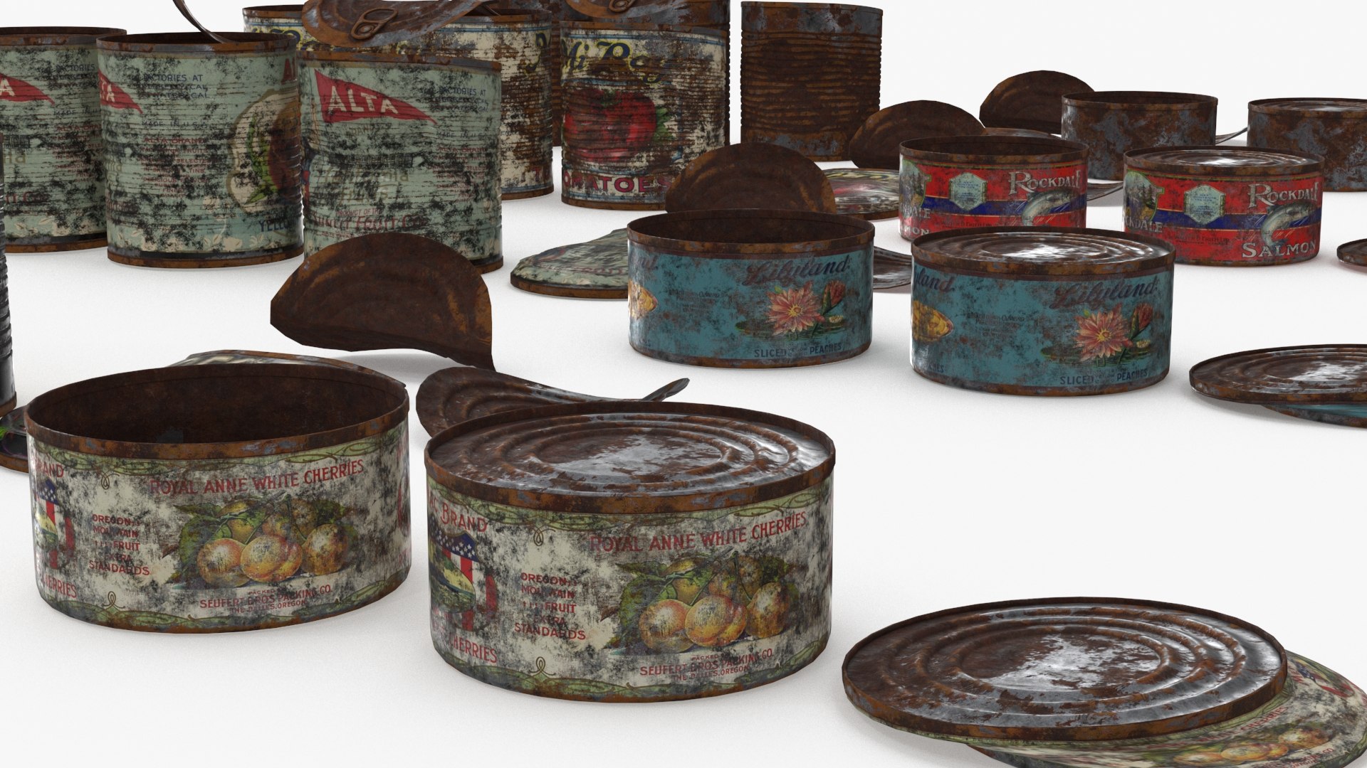 Rust Trash Tin Can Collection 3D Model - TurboSquid 2254072