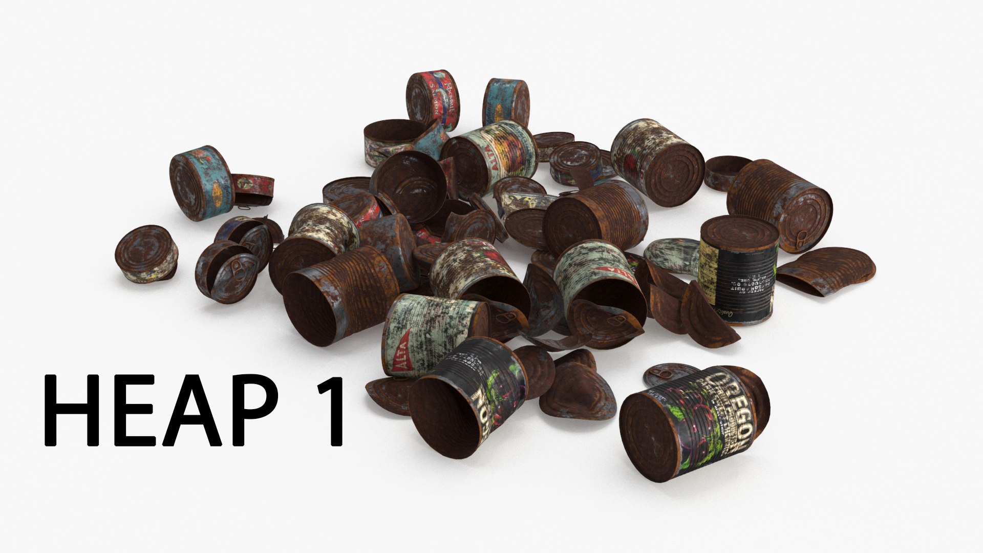 Rust Trash Tin Can Collection 3D Model - TurboSquid 2254072