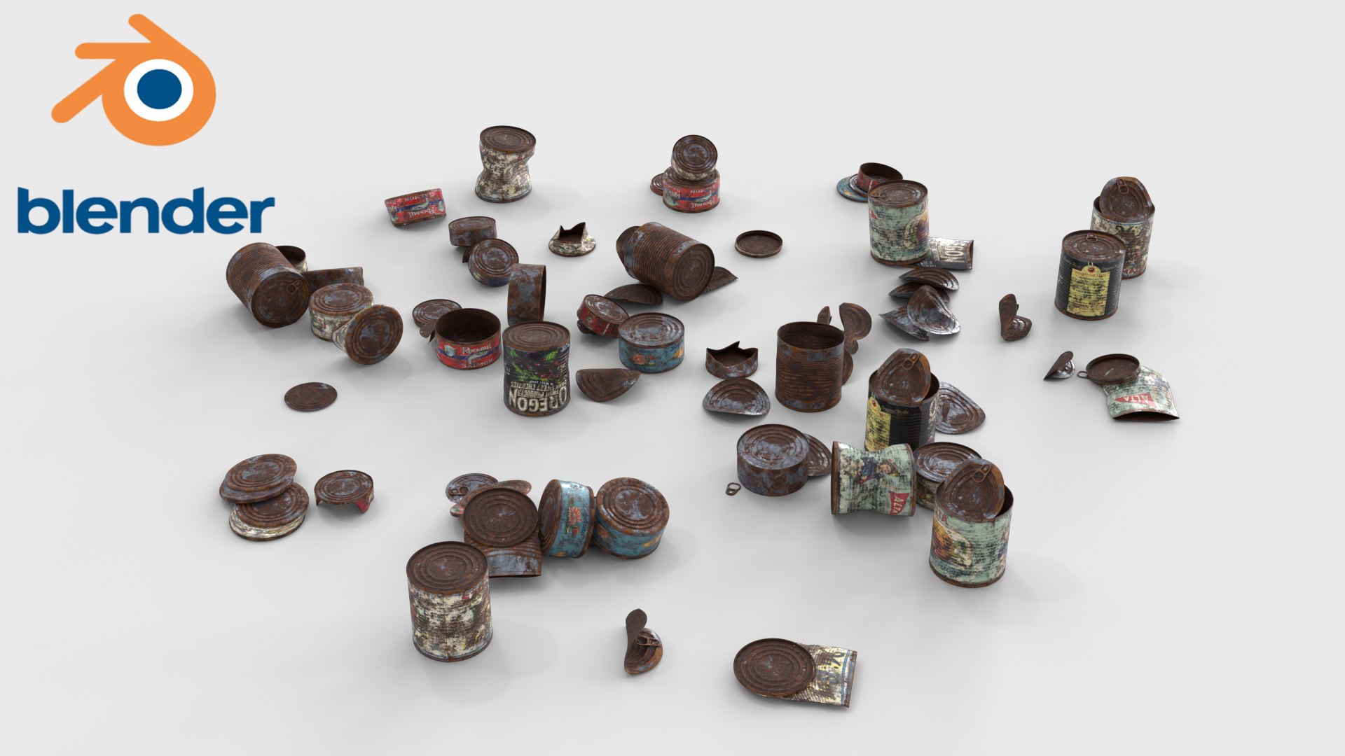 Rust Trash Tin Can Collection 3D Model - TurboSquid 2254072