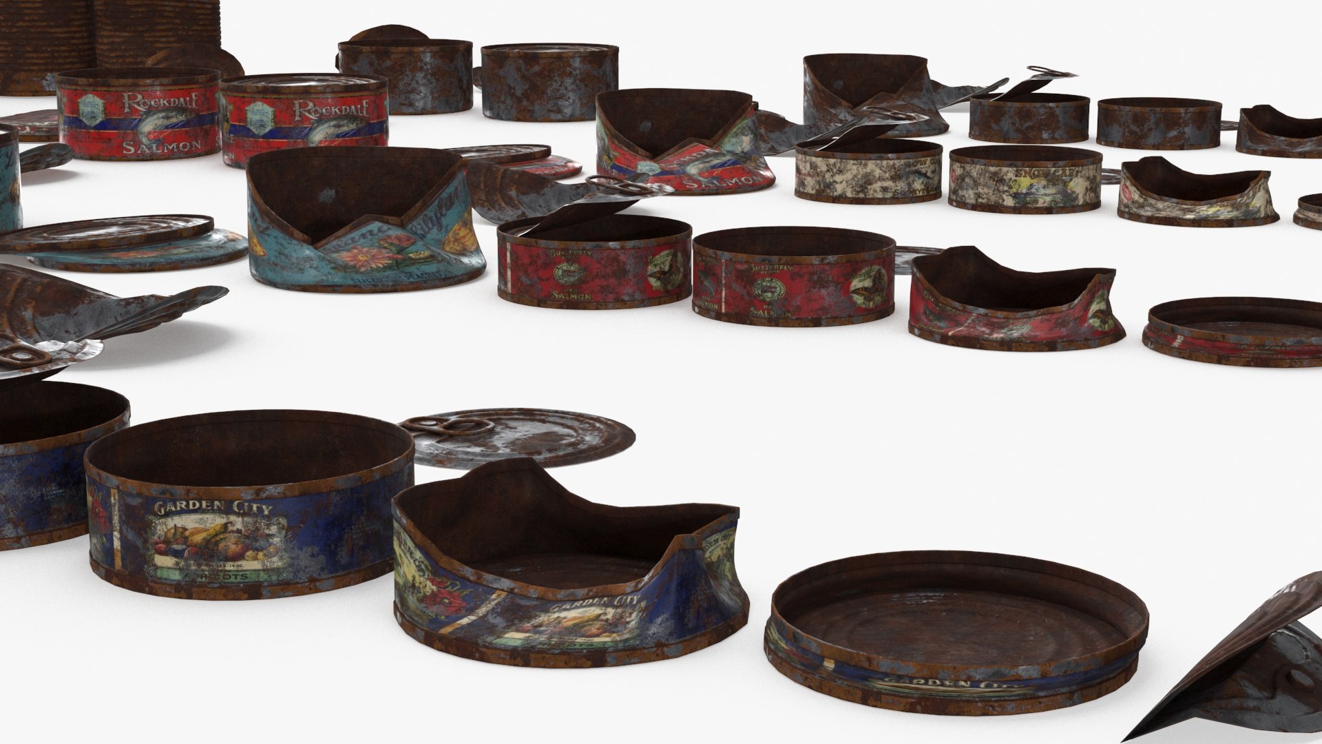 Rust Trash Tin Can Collection 3D Model - TurboSquid 2254072