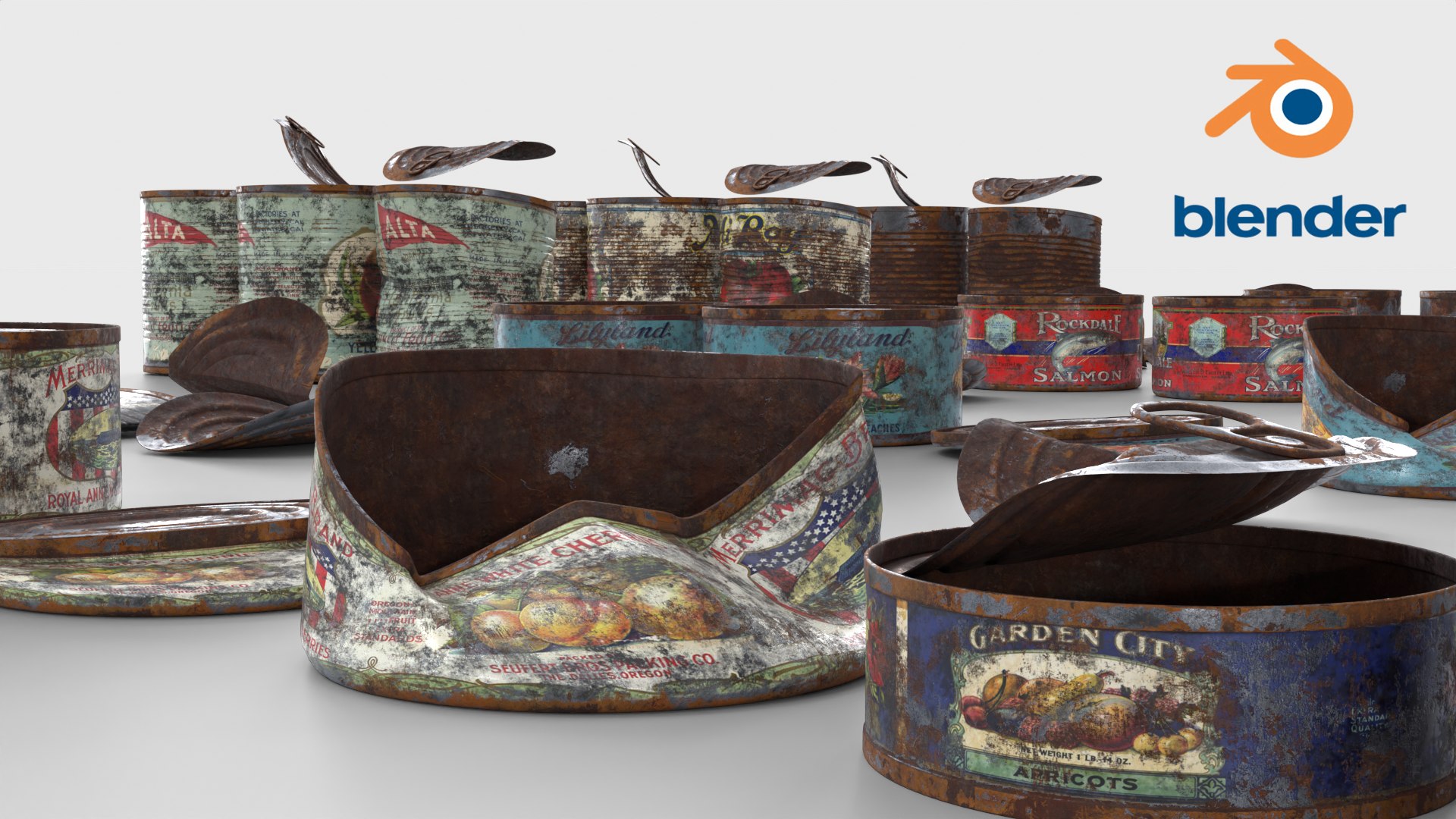 Rust Trash Tin Can Collection 3D Model - TurboSquid 2254072