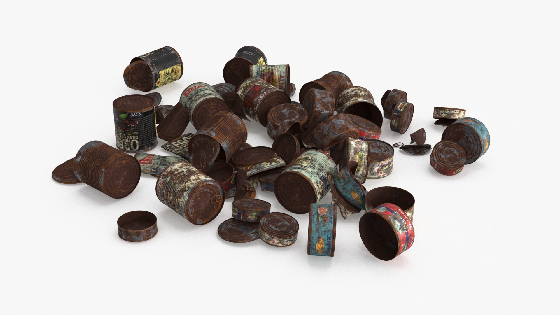 Rust Trash Tin Can Collection 3D Model - TurboSquid 2254072