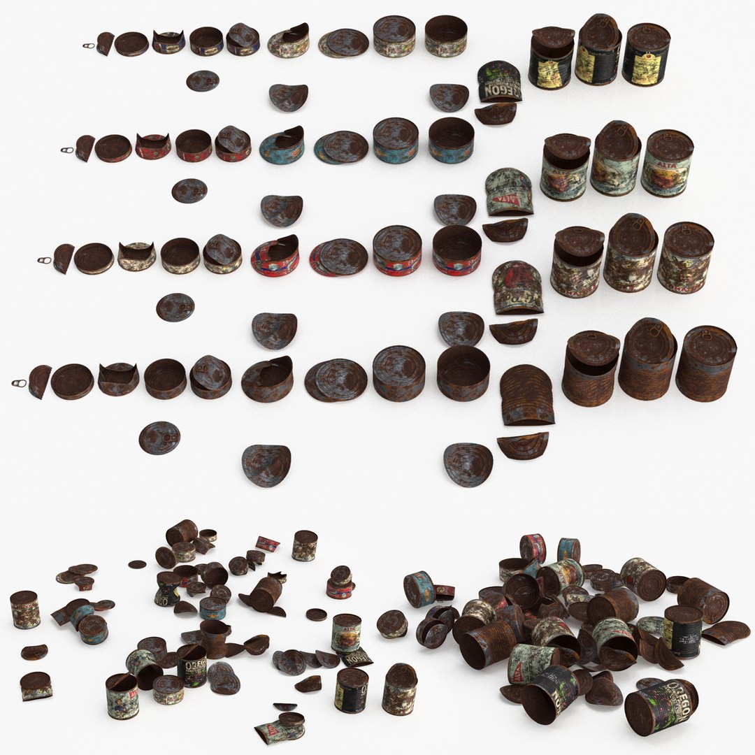 Rust Trash Tin Can Collection 3D Model - TurboSquid 2254072