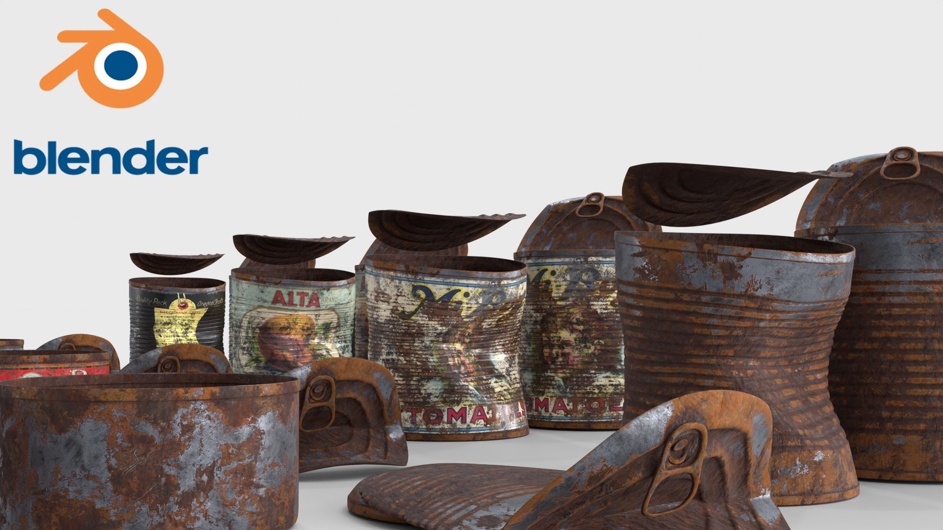 Rust Trash Tin Can Collection 3D Model - TurboSquid 2254072