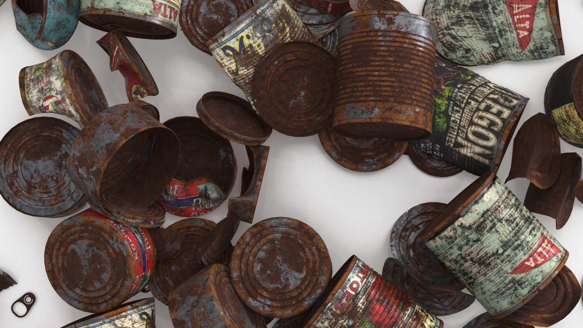 Rust Trash Tin Can Collection 3D Model - TurboSquid 2254072