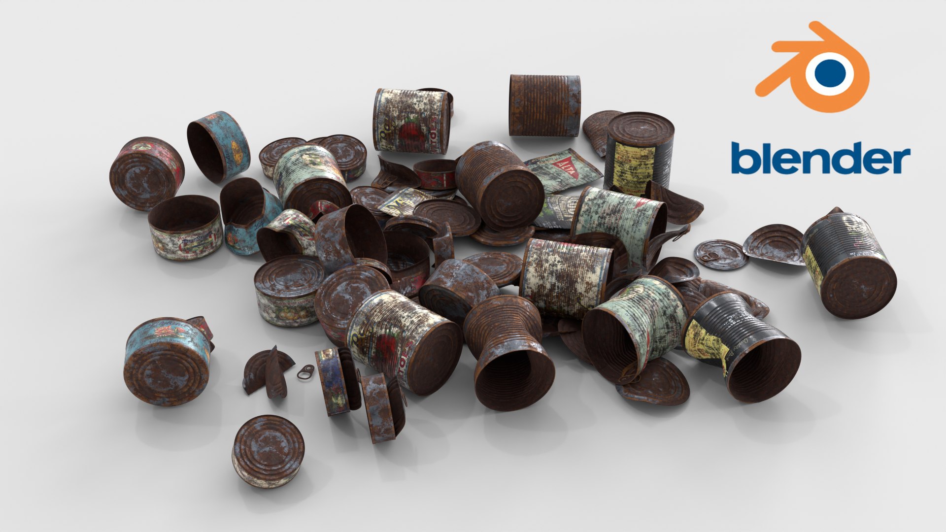 Rust Trash Tin Can Collection 3D Model - TurboSquid 2254072