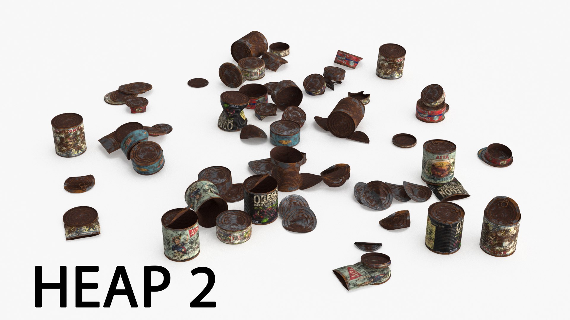 Rust Trash Tin Can Collection 3D Model - TurboSquid 2254072