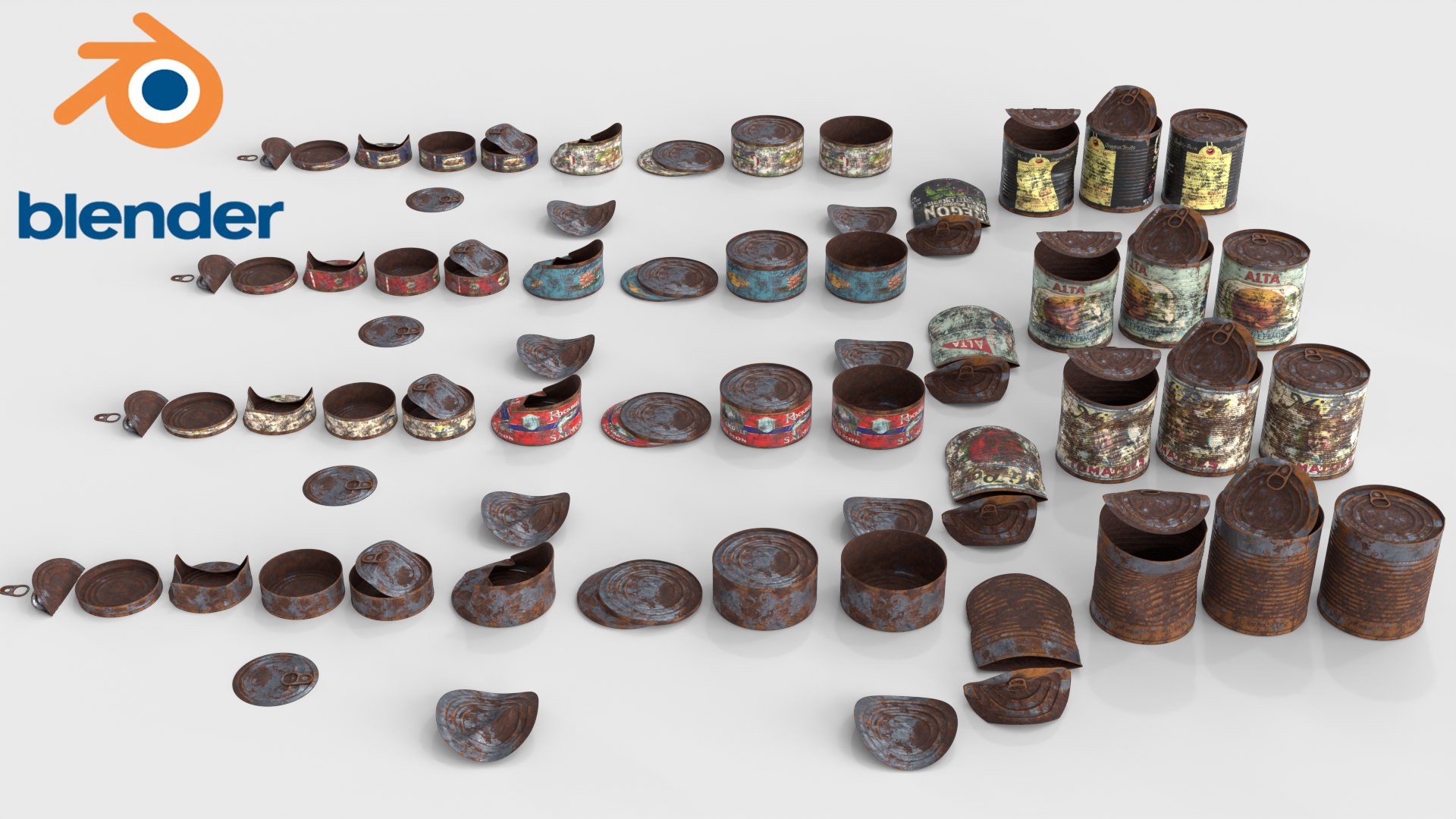 Rust Trash Tin Can Collection 3D Model - TurboSquid 2254072