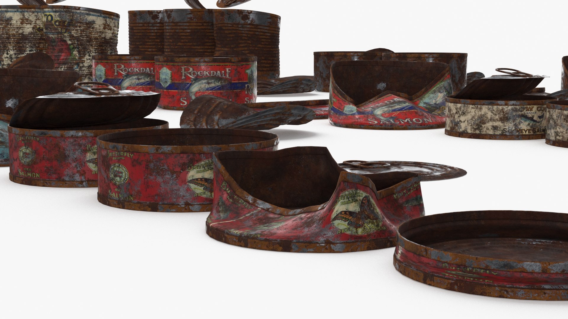 Rust Trash Tin Can Collection 3D Model - TurboSquid 2254072