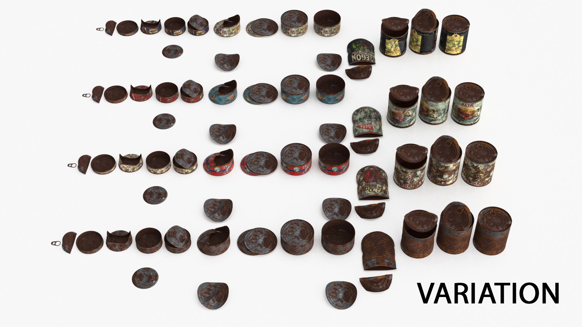 Rust Trash Tin Can Collection 3D Model - TurboSquid 2254072