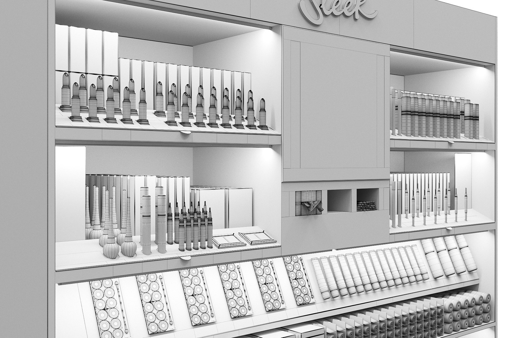 3D Sleek Makeup Retail Display Model - TurboSquid 1360724