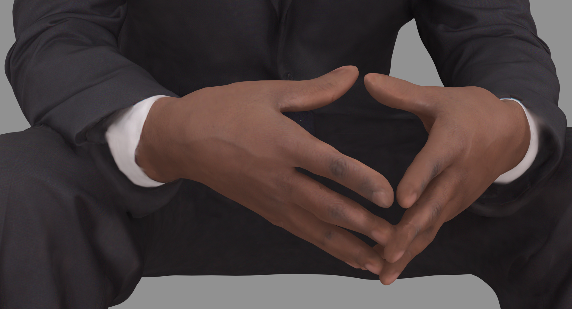 businessman black man sitting people 3d max