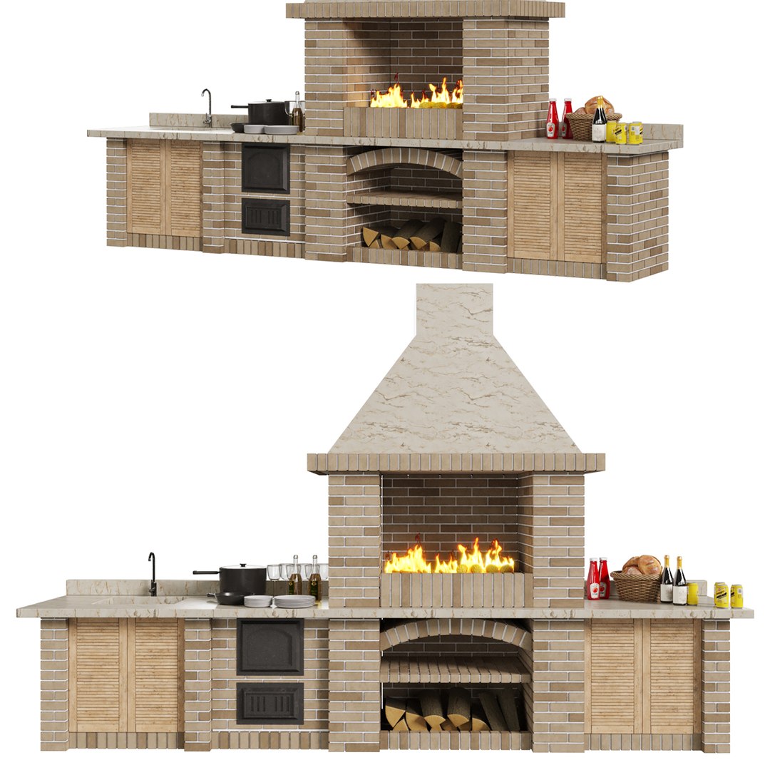 Brick BBQ 3D Model - TurboSquid 1990444