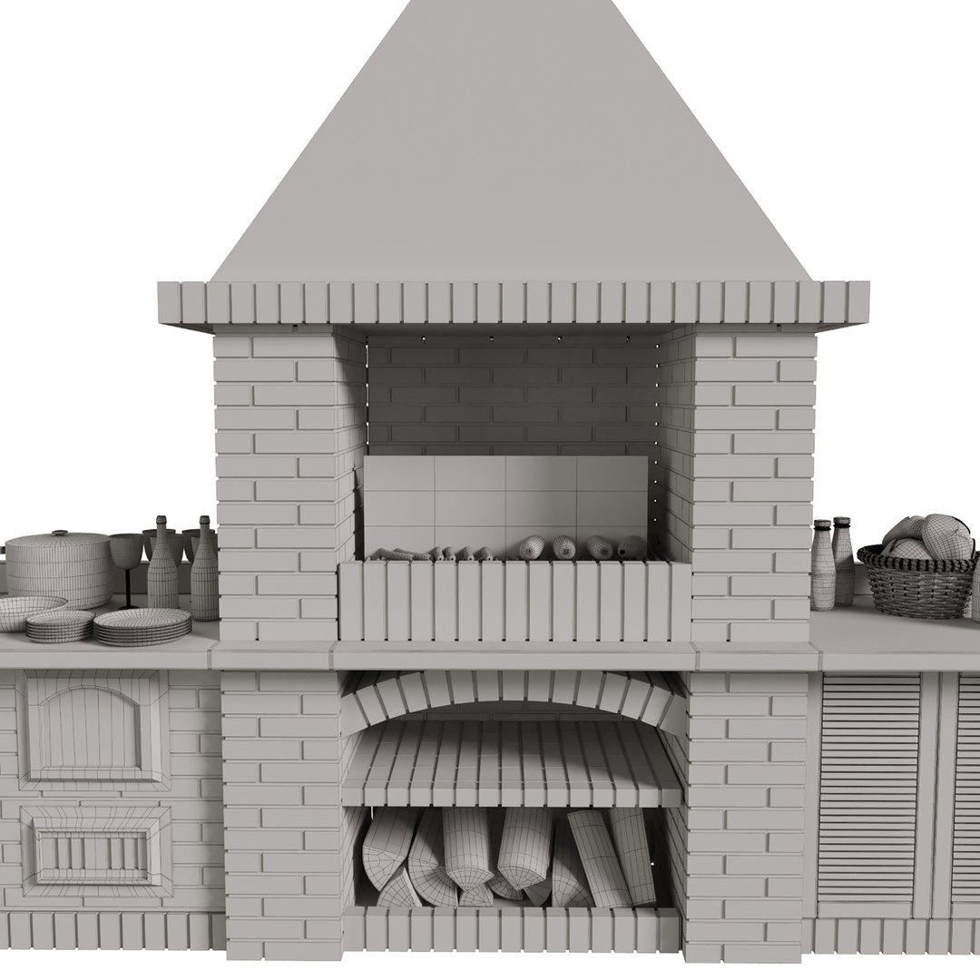 Brick BBQ 3D Model - TurboSquid 1990444