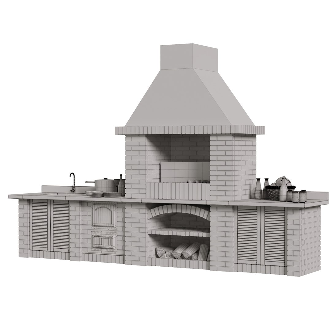 Brick BBQ 3D Model - TurboSquid 1990444