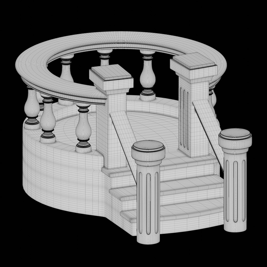3D Balcony Railing - TurboSquid 1687413