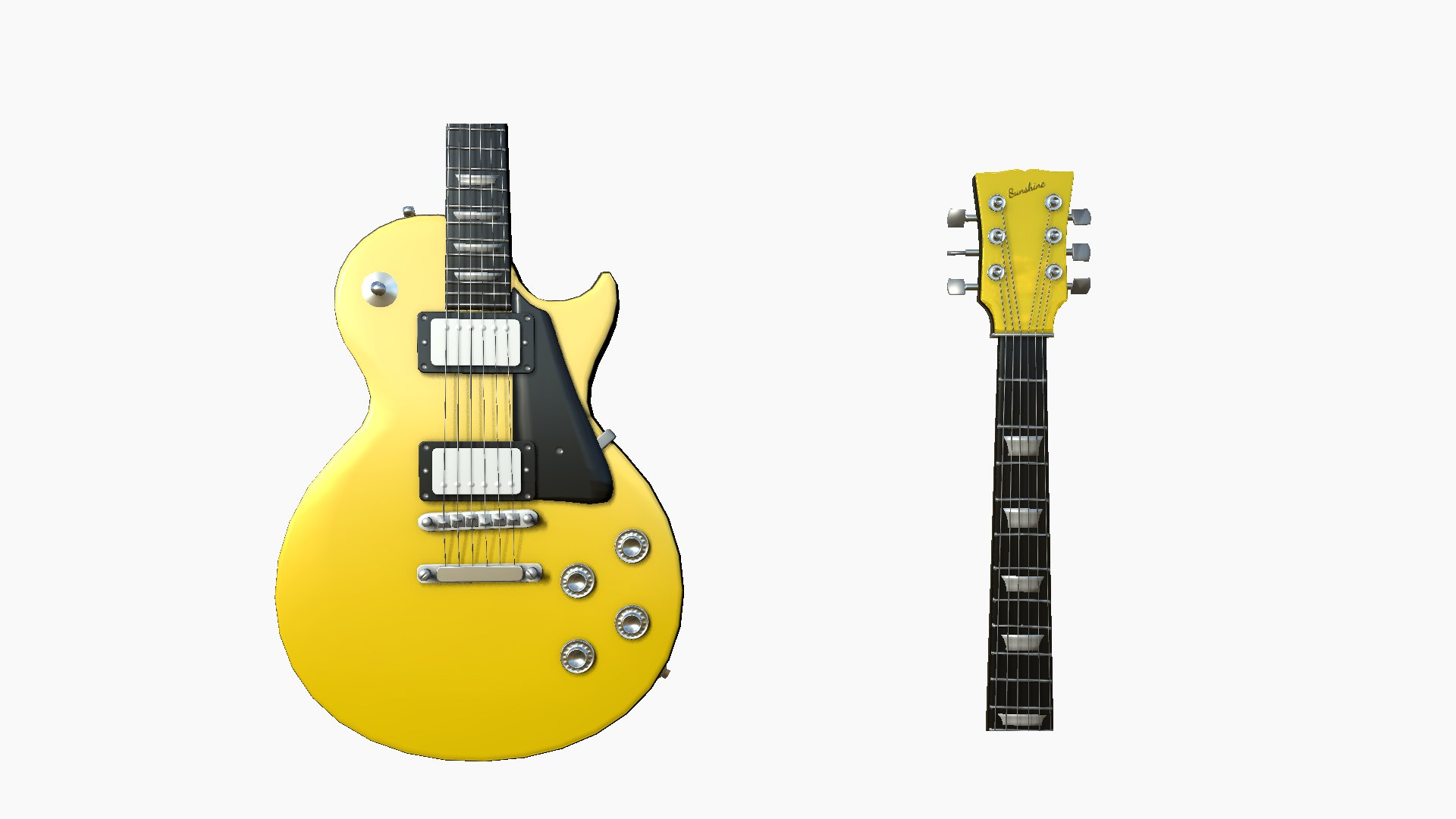 Electric Guitar C10 Yellow - Music Instrument Design 3D model ...
