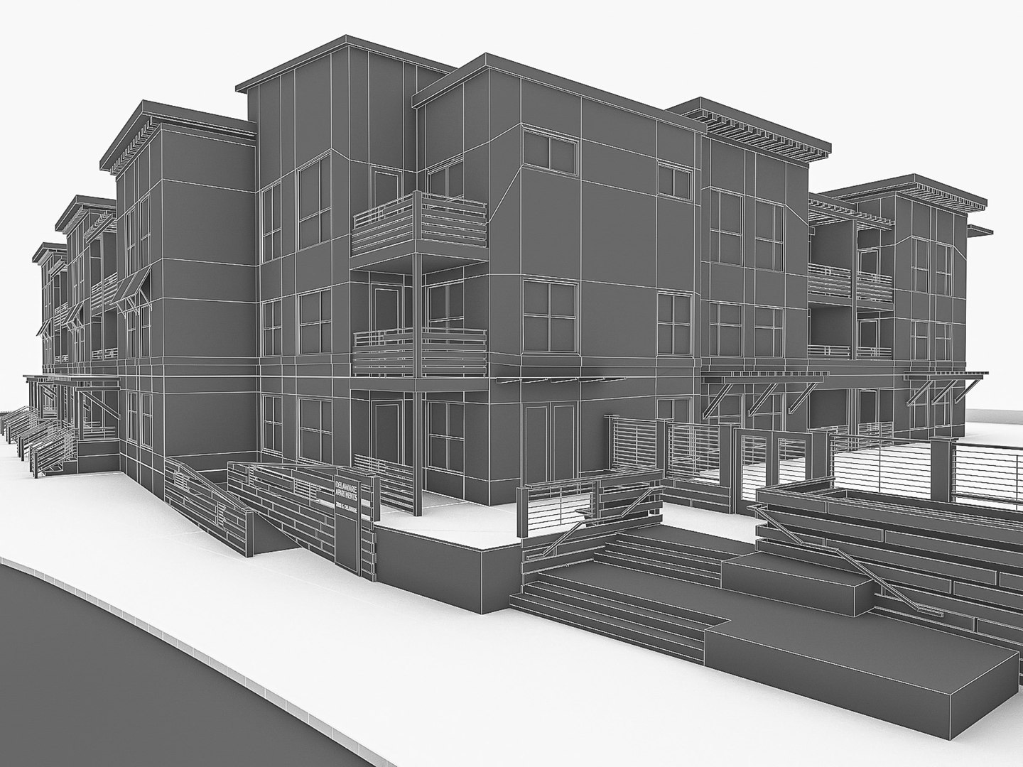 Apartment Complex 02 Model - TurboSquid 1751120