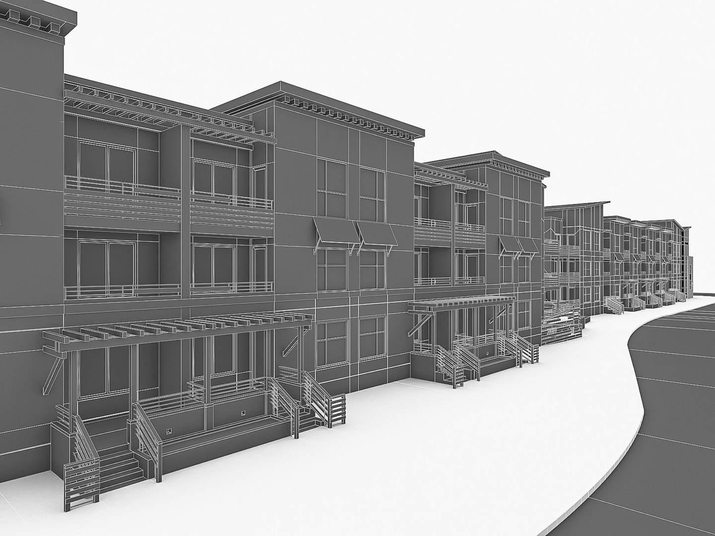 Apartment Complex 02 Model - TurboSquid 1751120