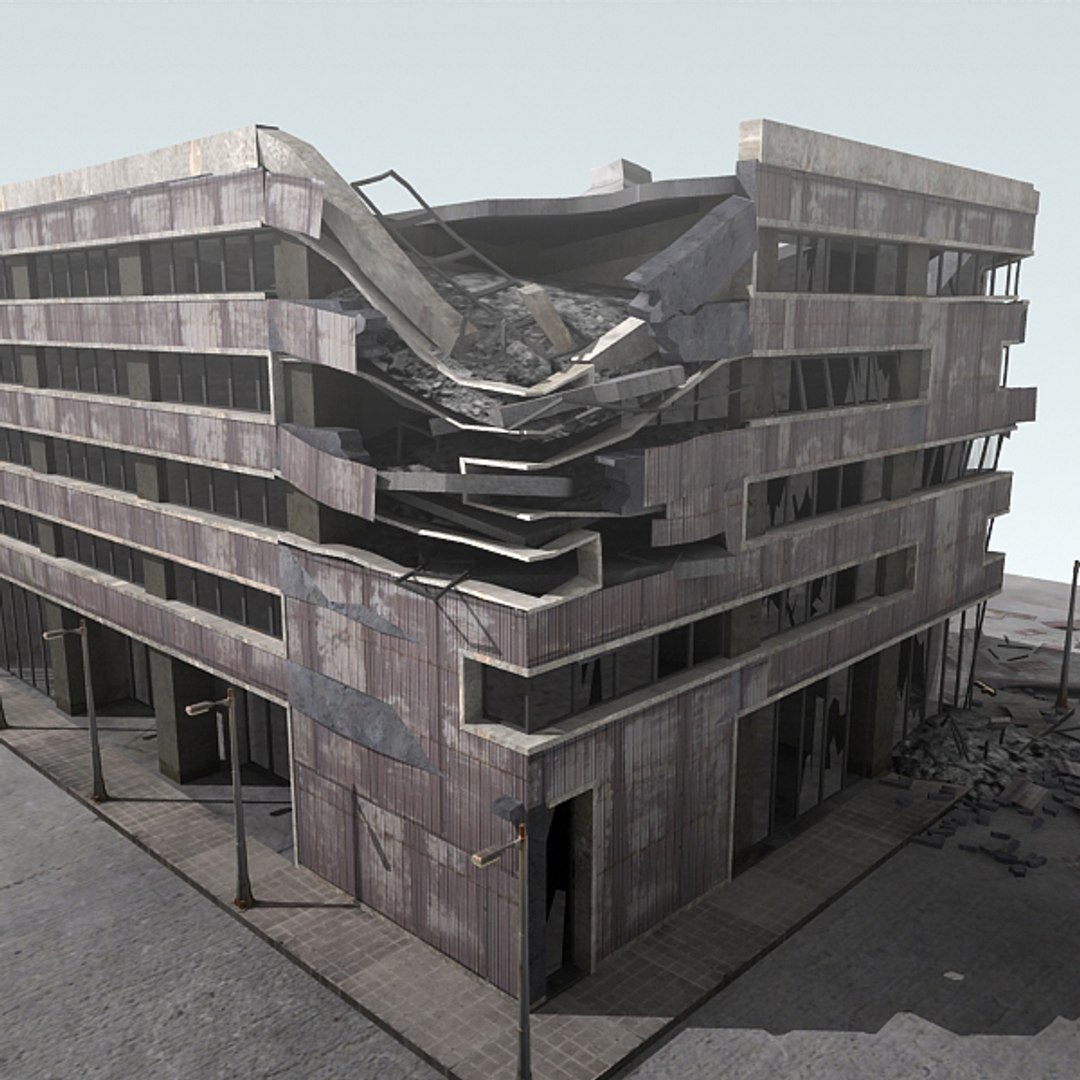 3d model destroyed building