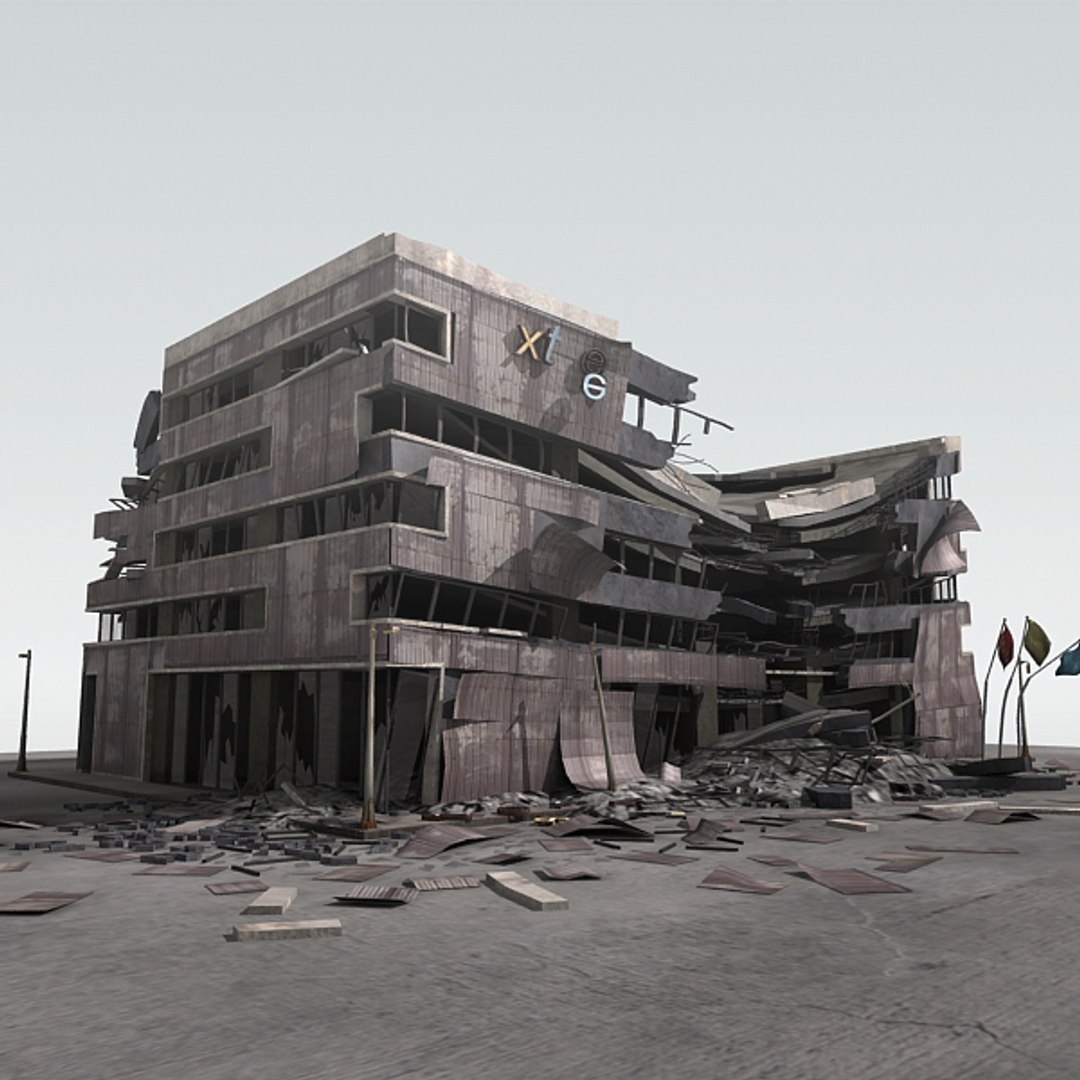 3d model destroyed building