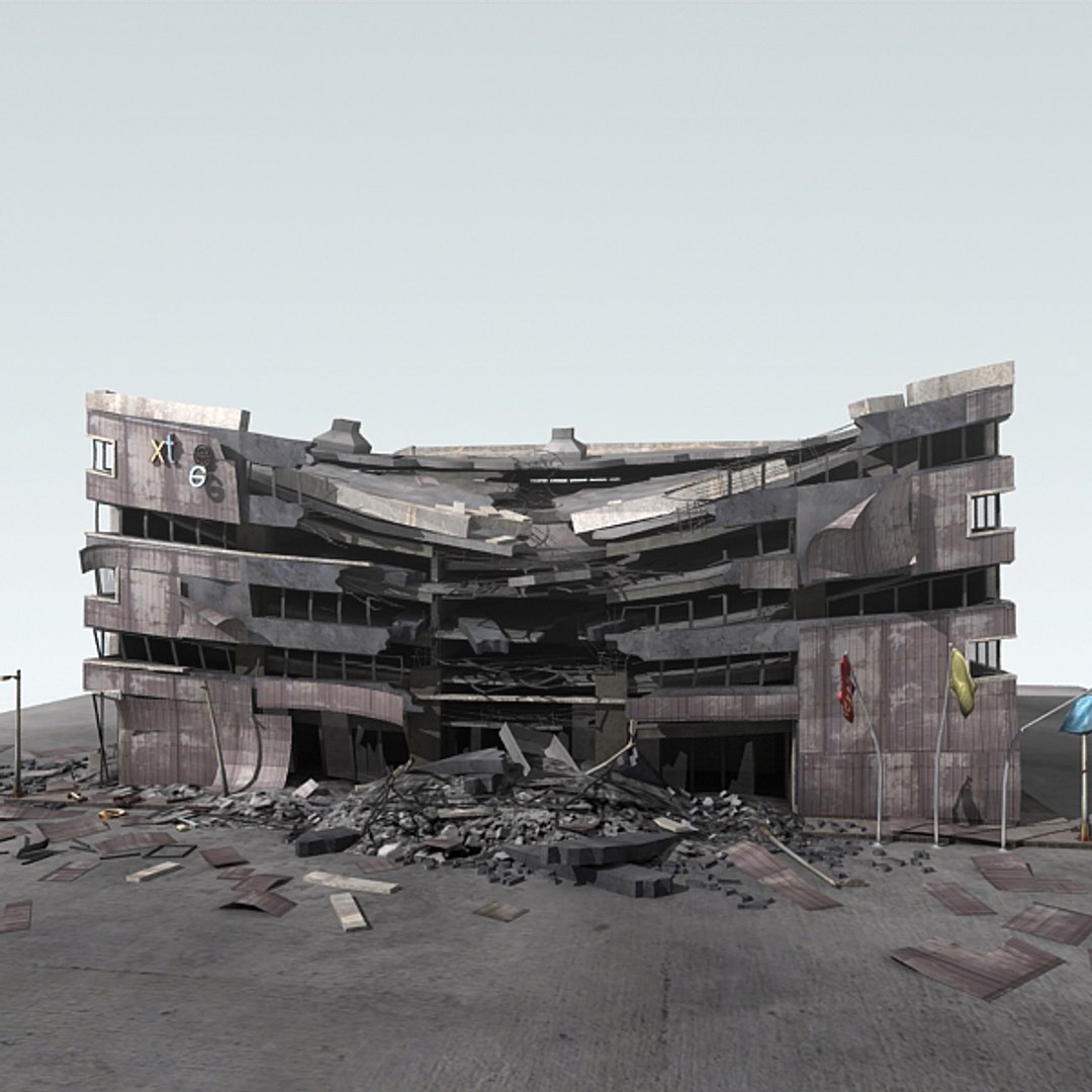 3d model destroyed building