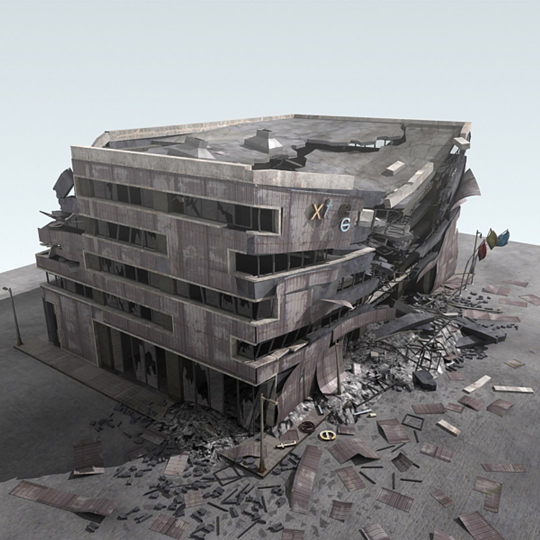 3d model destroyed building