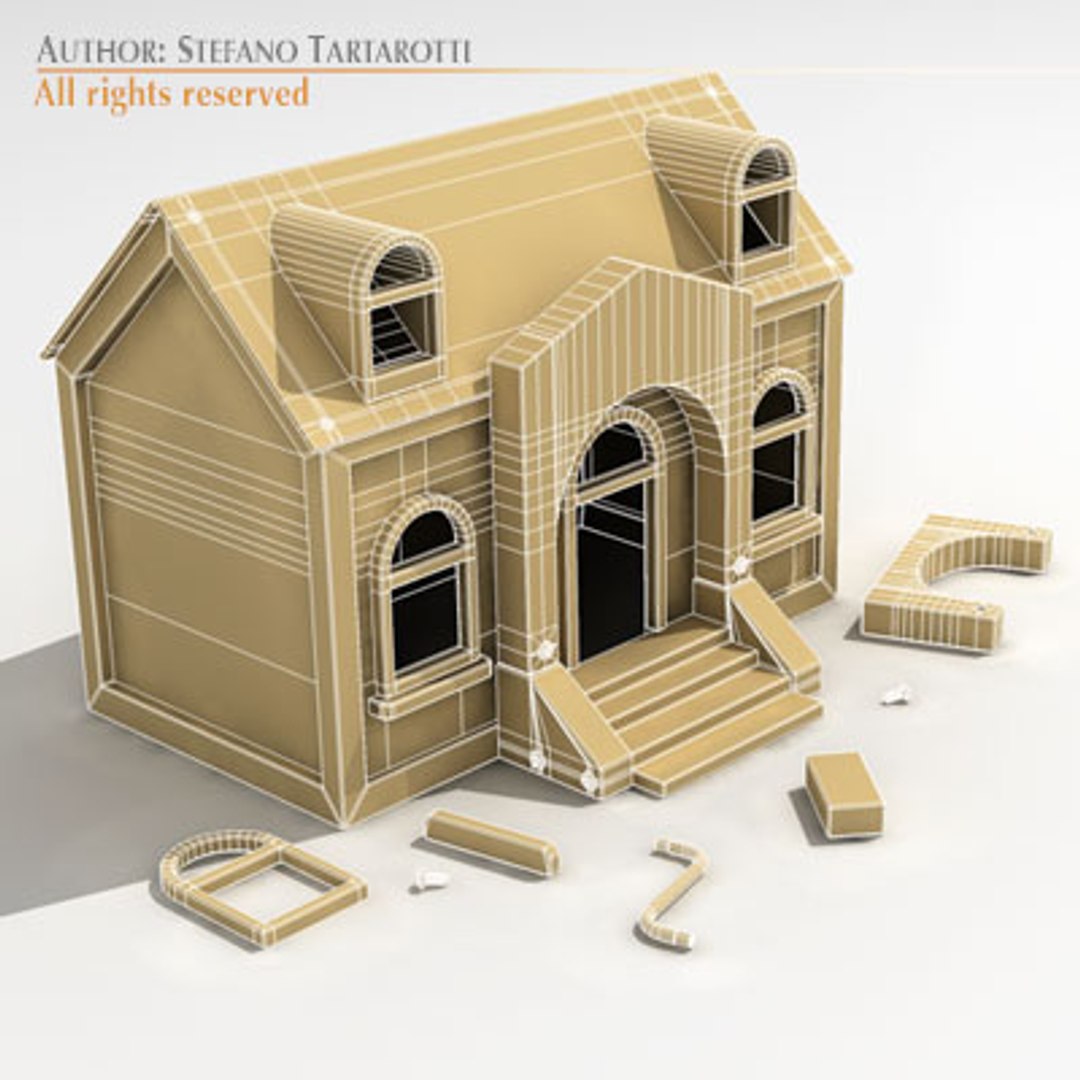 3d Wooden Toy House Model