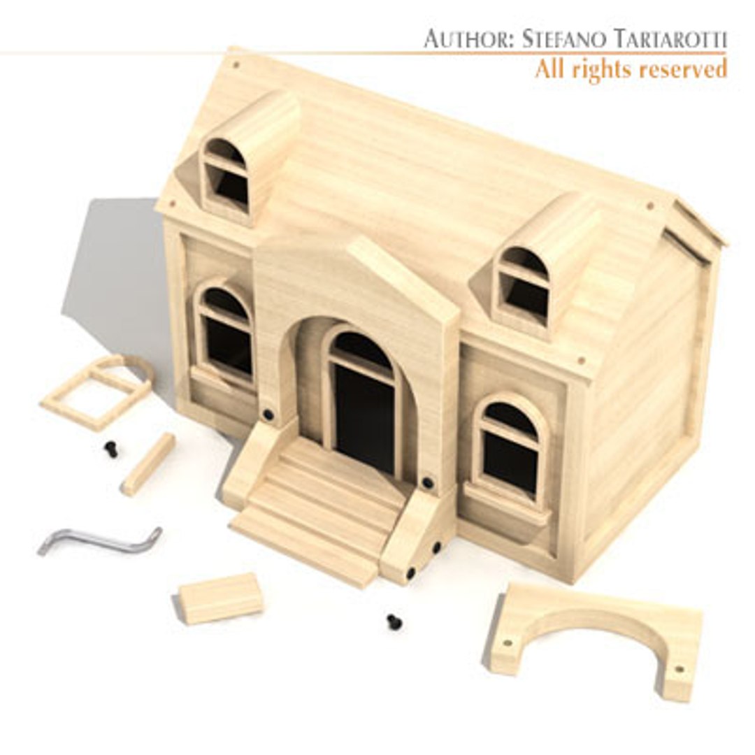 3d Wooden Toy House Model