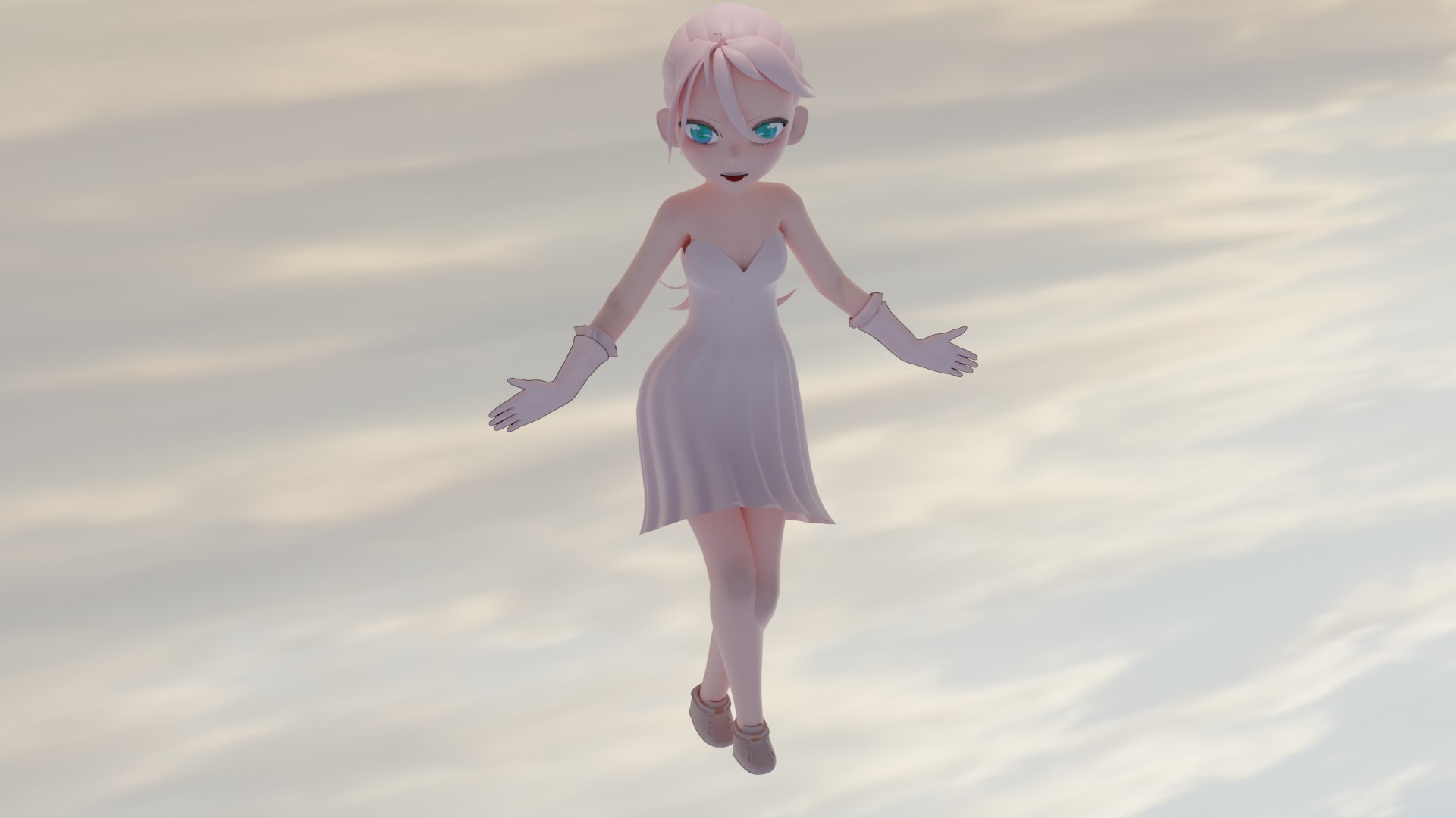 3D Model Girl Pink Dress Princess - TurboSquid 2212134