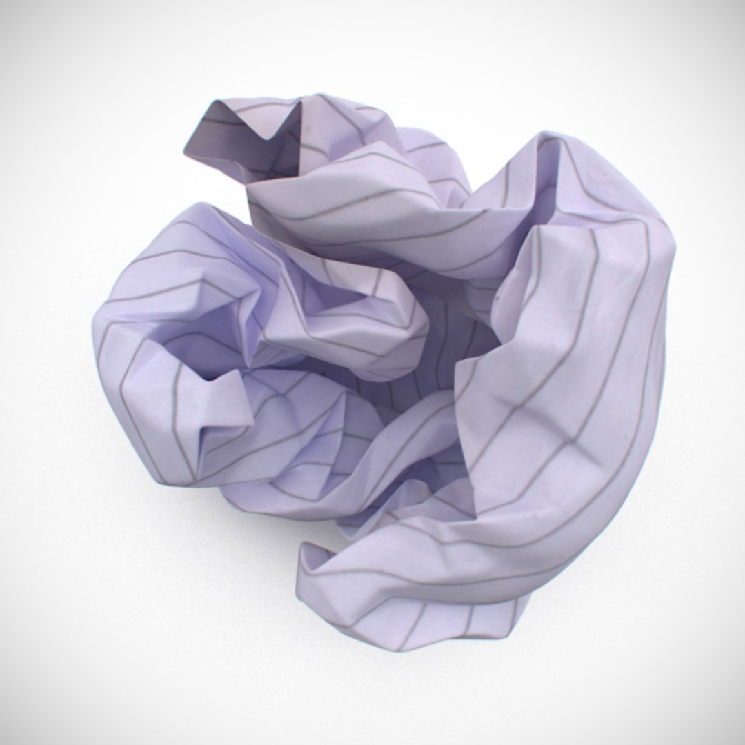 3d Model Crumpled Ball Paper