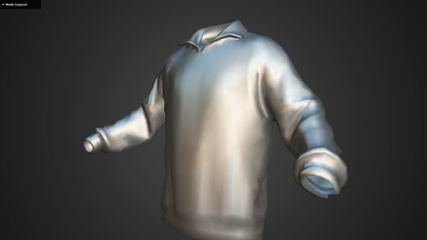 3D model Game Ready Grey Half Zip Up Sweat Shirt - TurboSquid 2020640