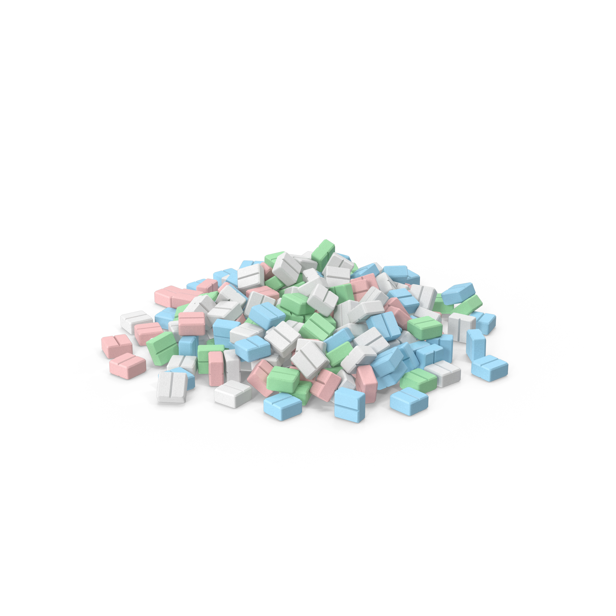 Pile Of Square Pills 3D model - TurboSquid 1938571