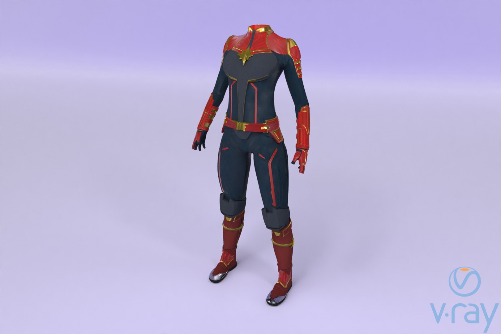 Captain Marvel Suit Model - TurboSquid 1362966