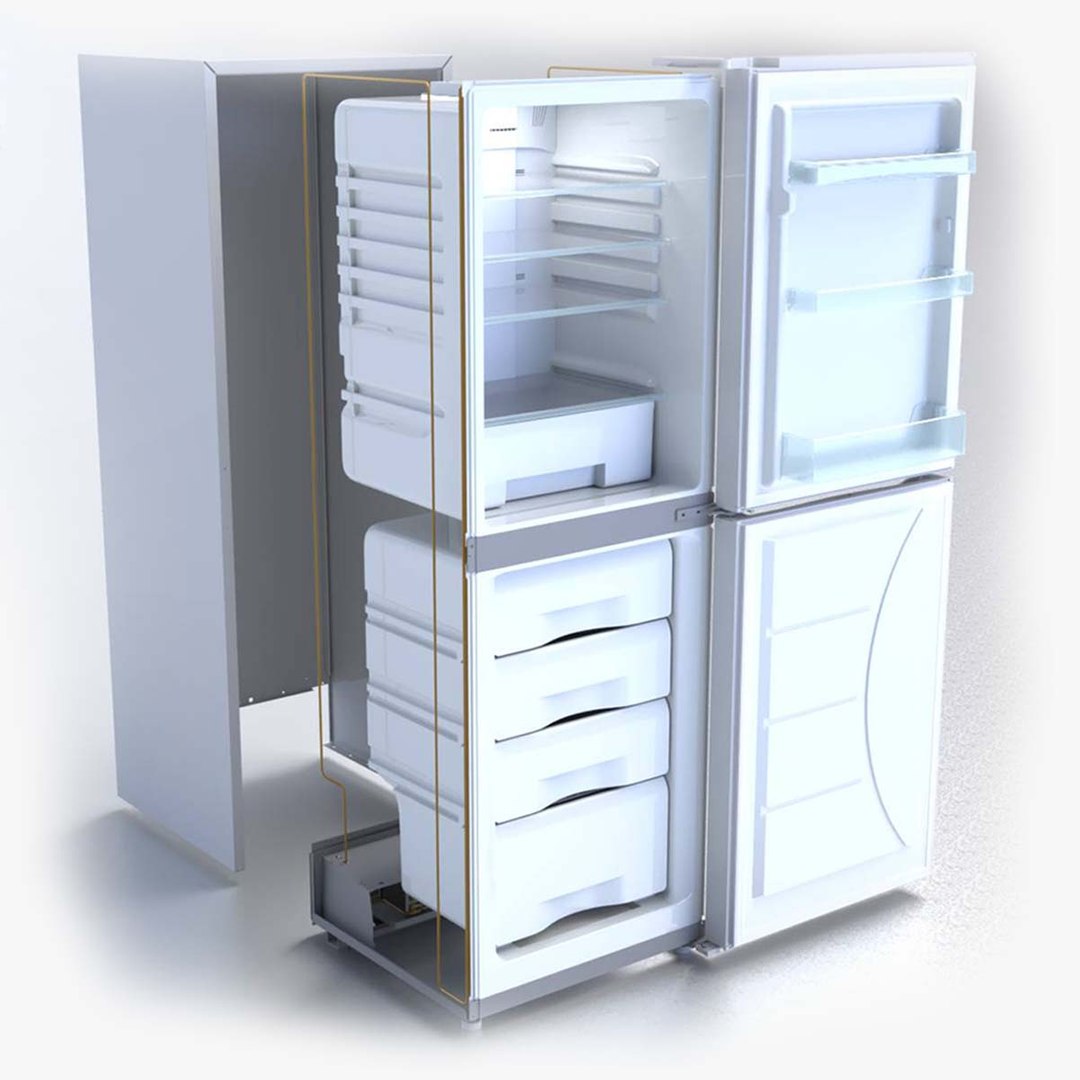 Refrigerator and its components 3D model - TurboSquid 2111412