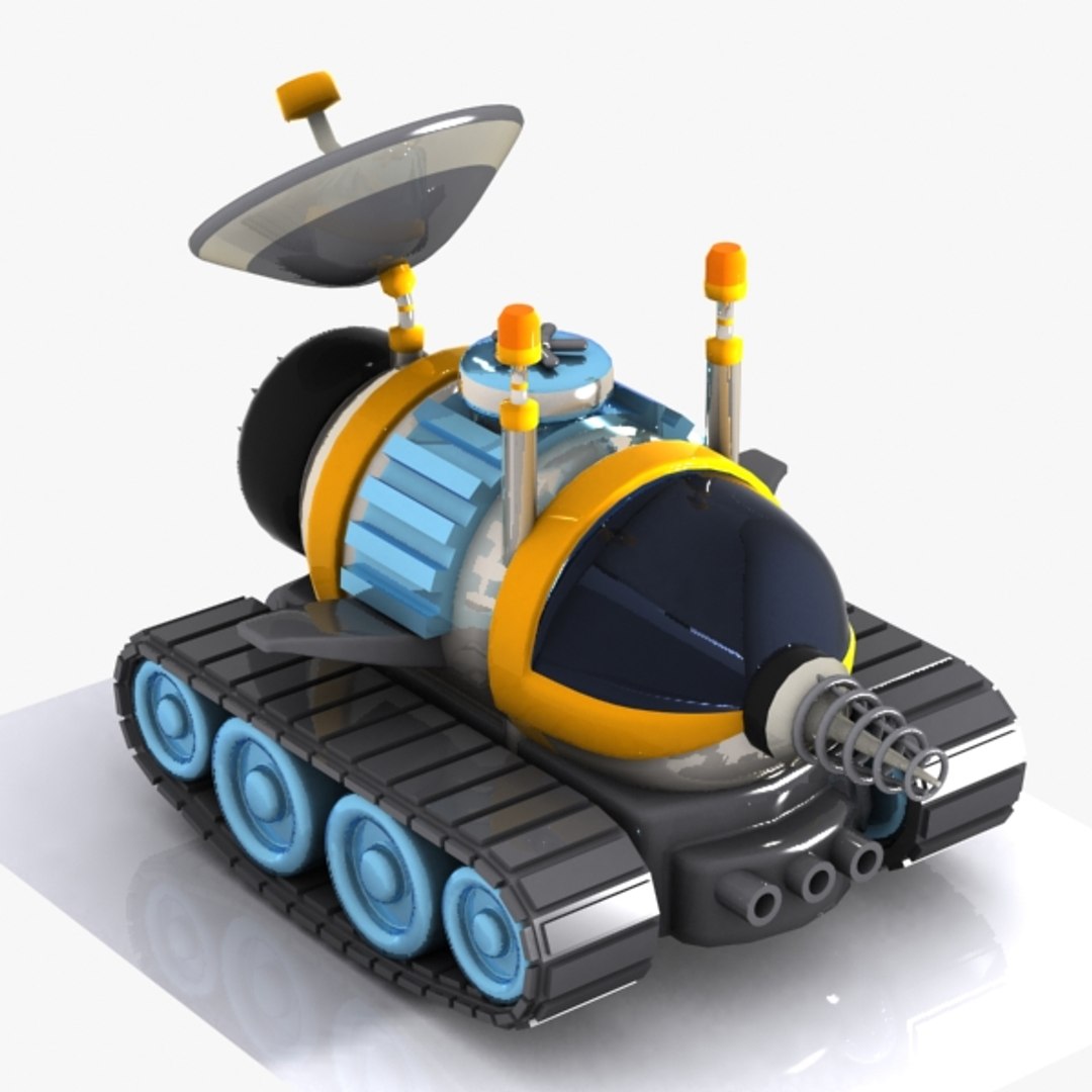 Cartoon Space Car 3d Obj