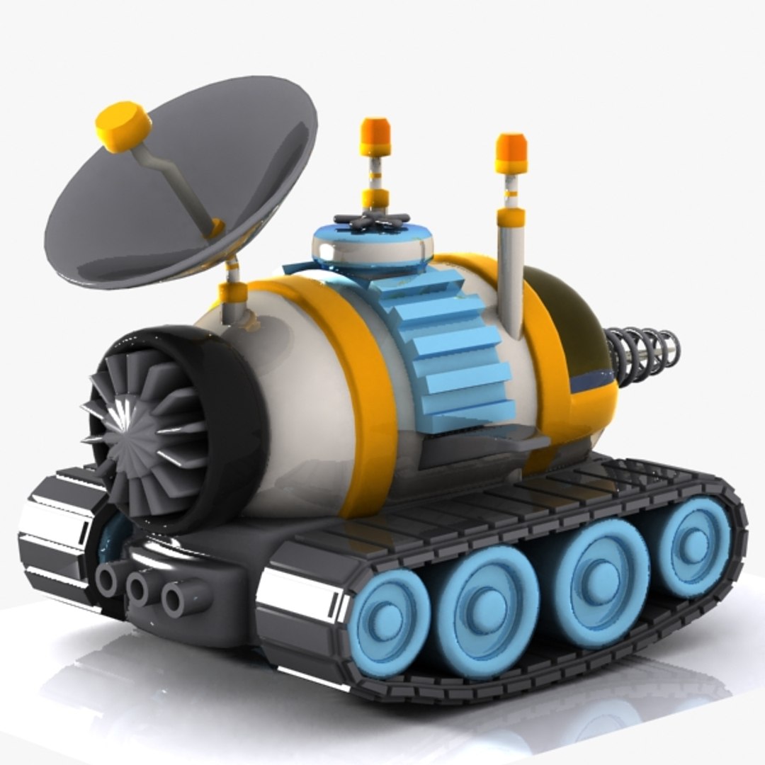 Cartoon Space Car 3d Obj