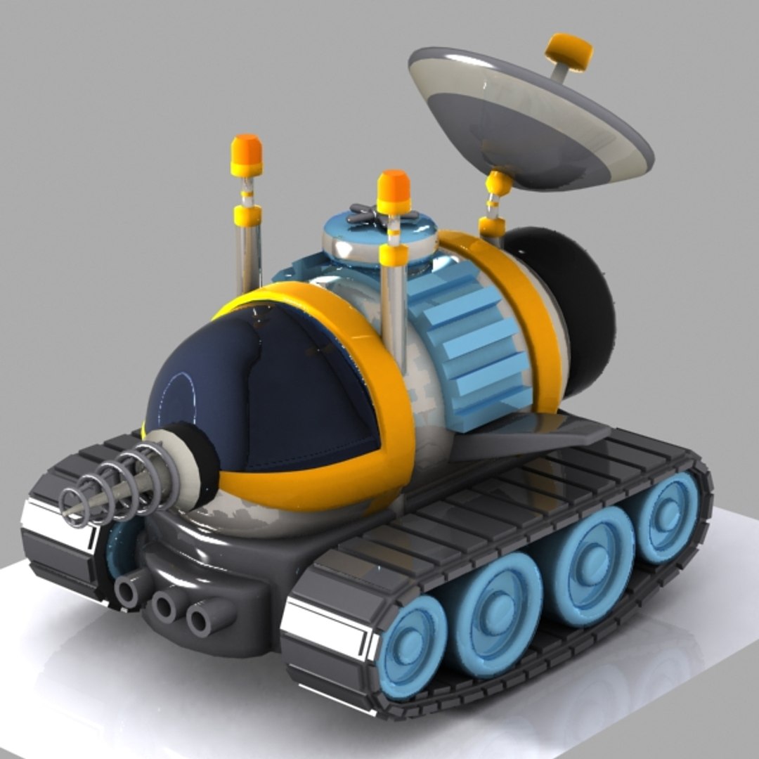 Cartoon Space Car 3d Obj
