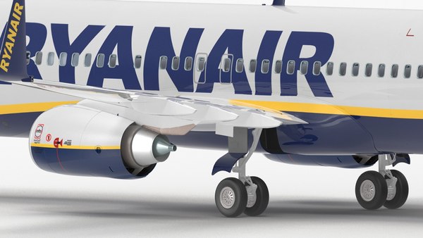 modelo 3d Boeing 737 de Ryanair con cabina de mando y detalles de ...