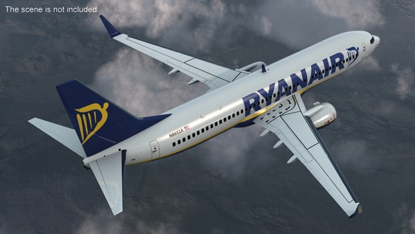 modelo 3d Boeing 737 de Ryanair con cabina de mando y detalles de ...