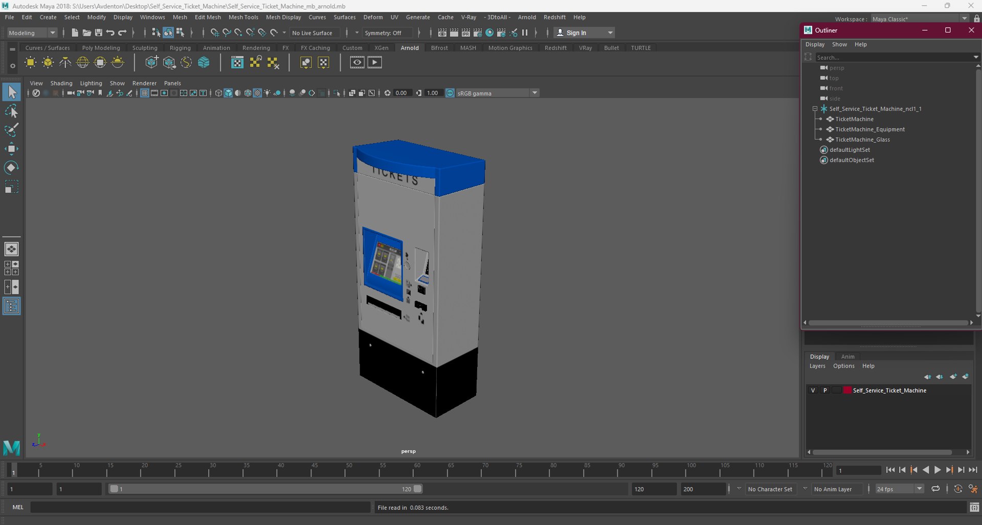 Self Service Ticket Machine 3D Model - TurboSquid 2269794
