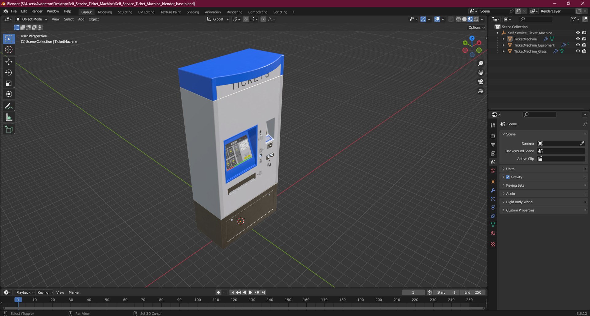 Self Service Ticket Machine 3D Model - TurboSquid 2269794